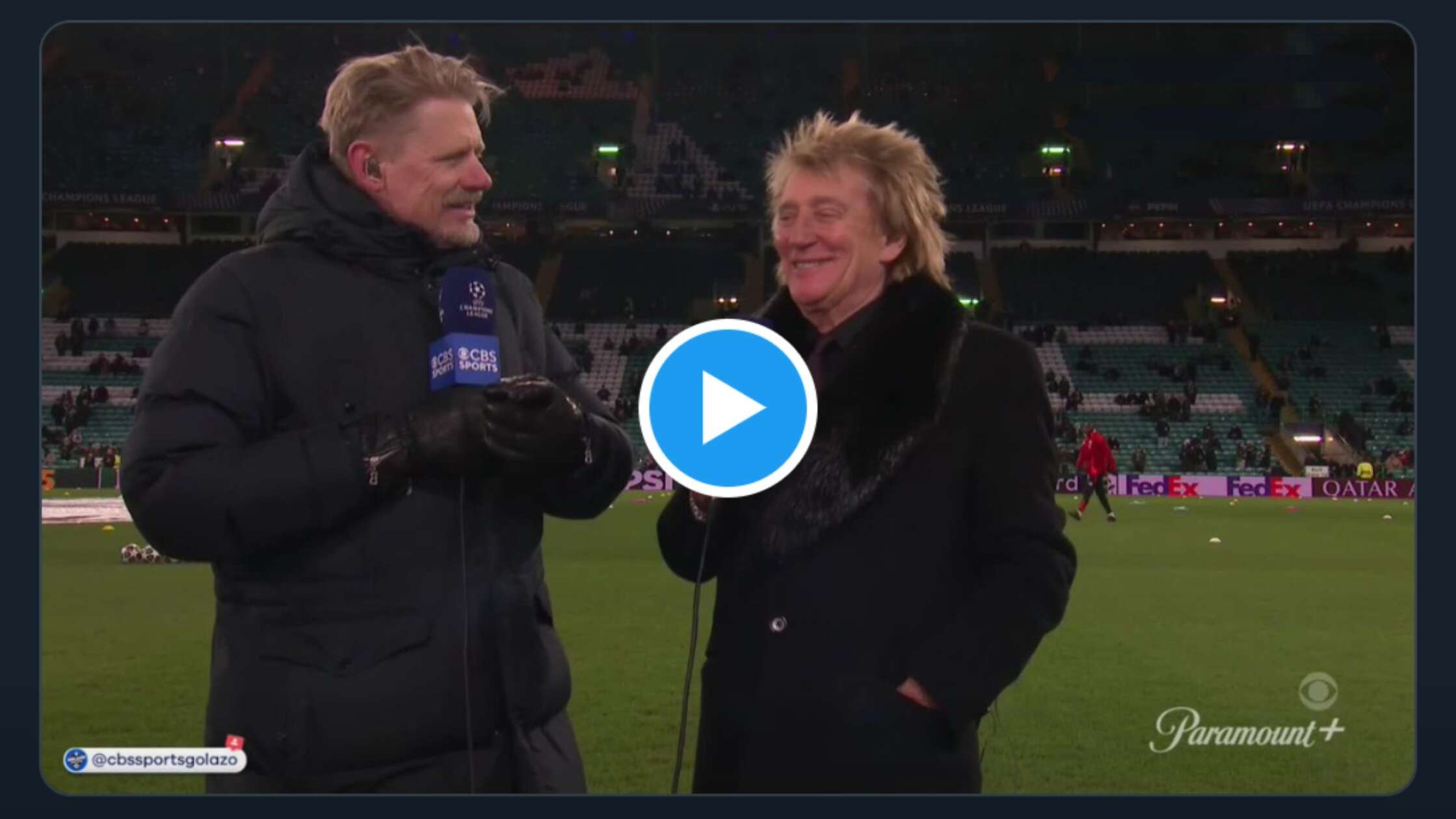 Rod Stewart: Legendärer Auftritt bei Celtic Glasgow vs. FC Bayern ...